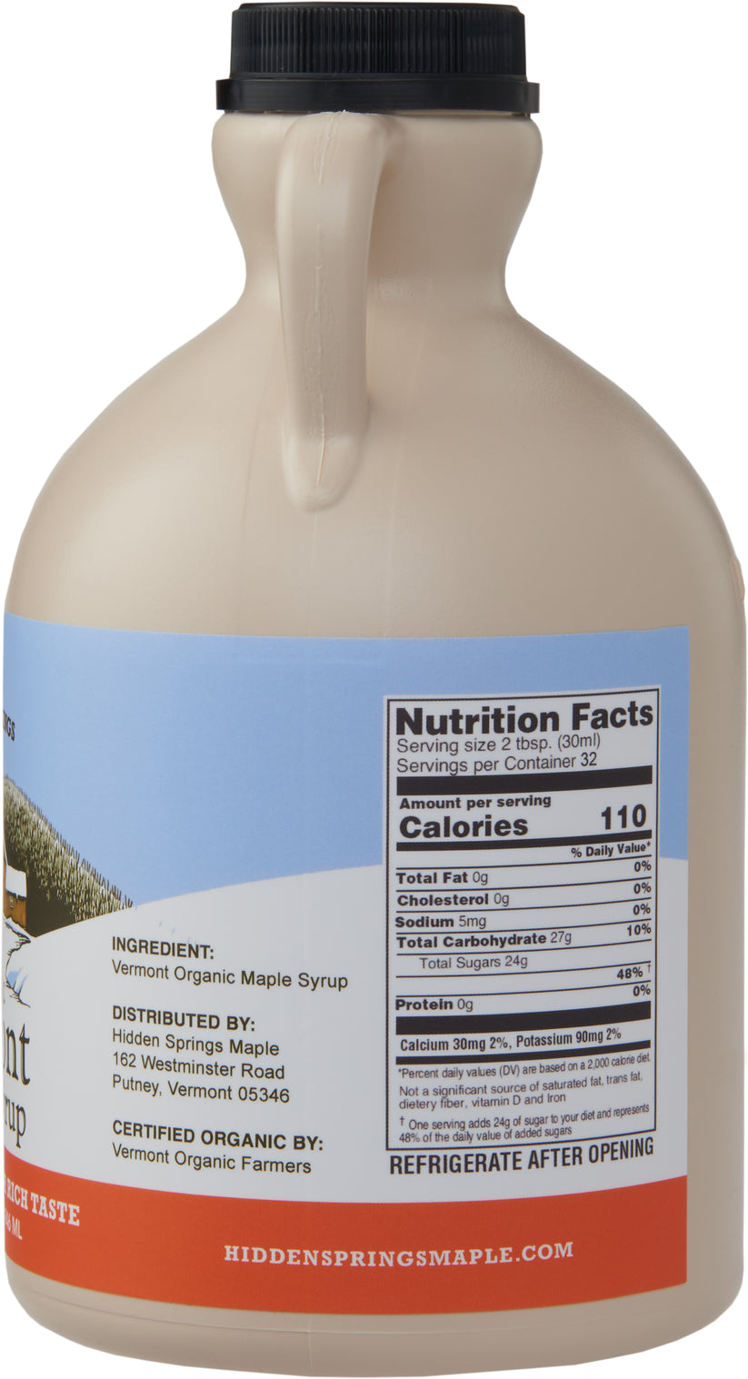 Plastic Jug, Organic Maple Syrup – Hidden Springs Maple