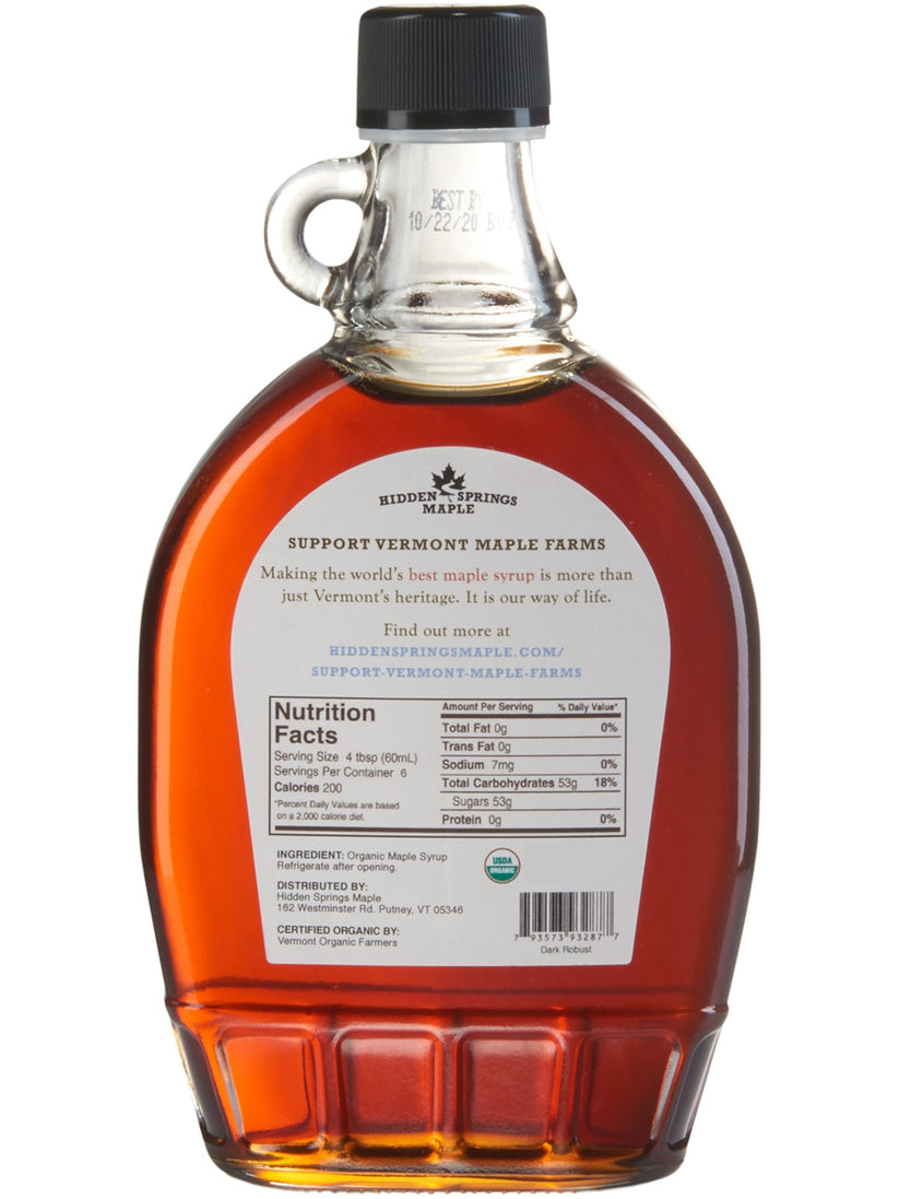 Glass Bottle, Organic Maple Syrup – Hidden Springs Maple